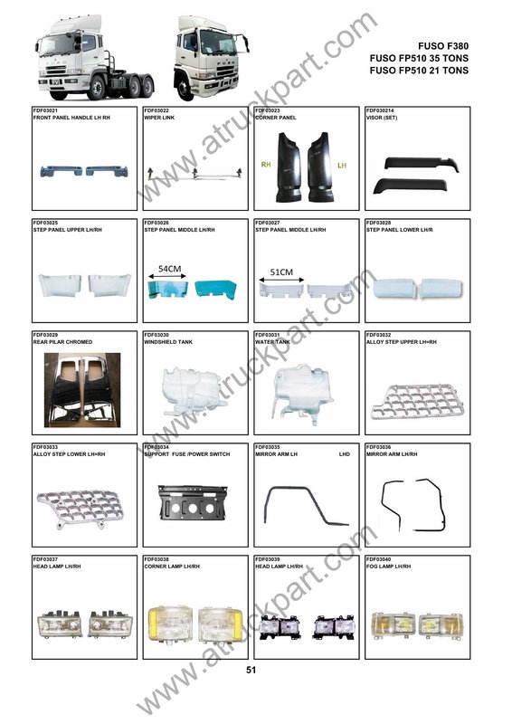 FUSO F380 FP510 Truck Spare Parts accesories body parts