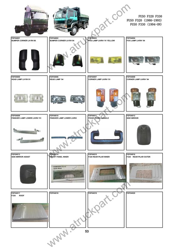 FUSO F320 F330 Truck Spare Parts accesories body parts