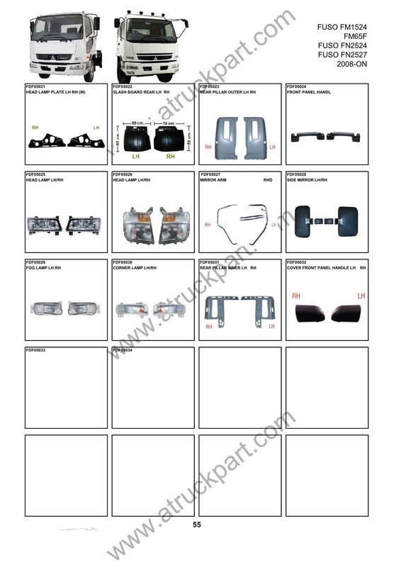 FUSO FM1524 FM65F Truck Spare Parts accesories body parts